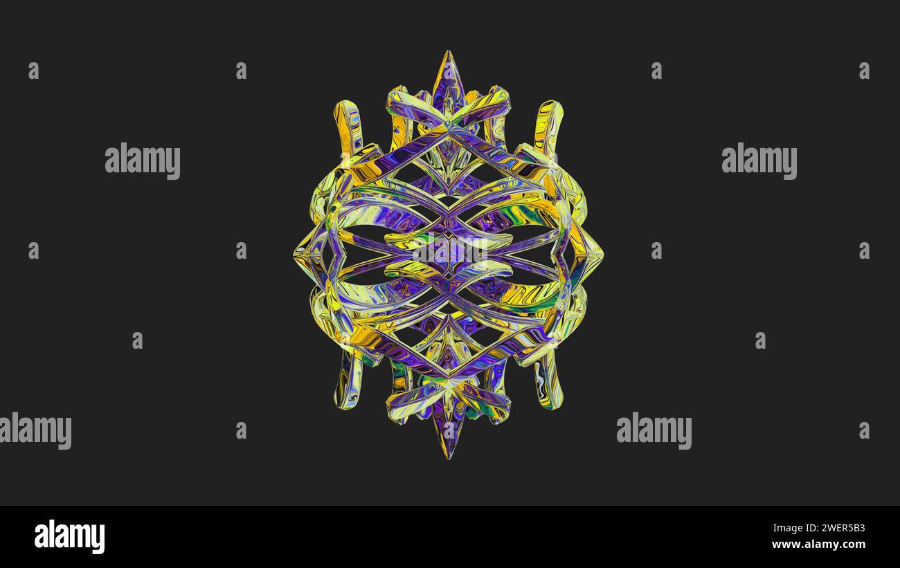Centrally placed curved and very colorful artfully multi-layered ...