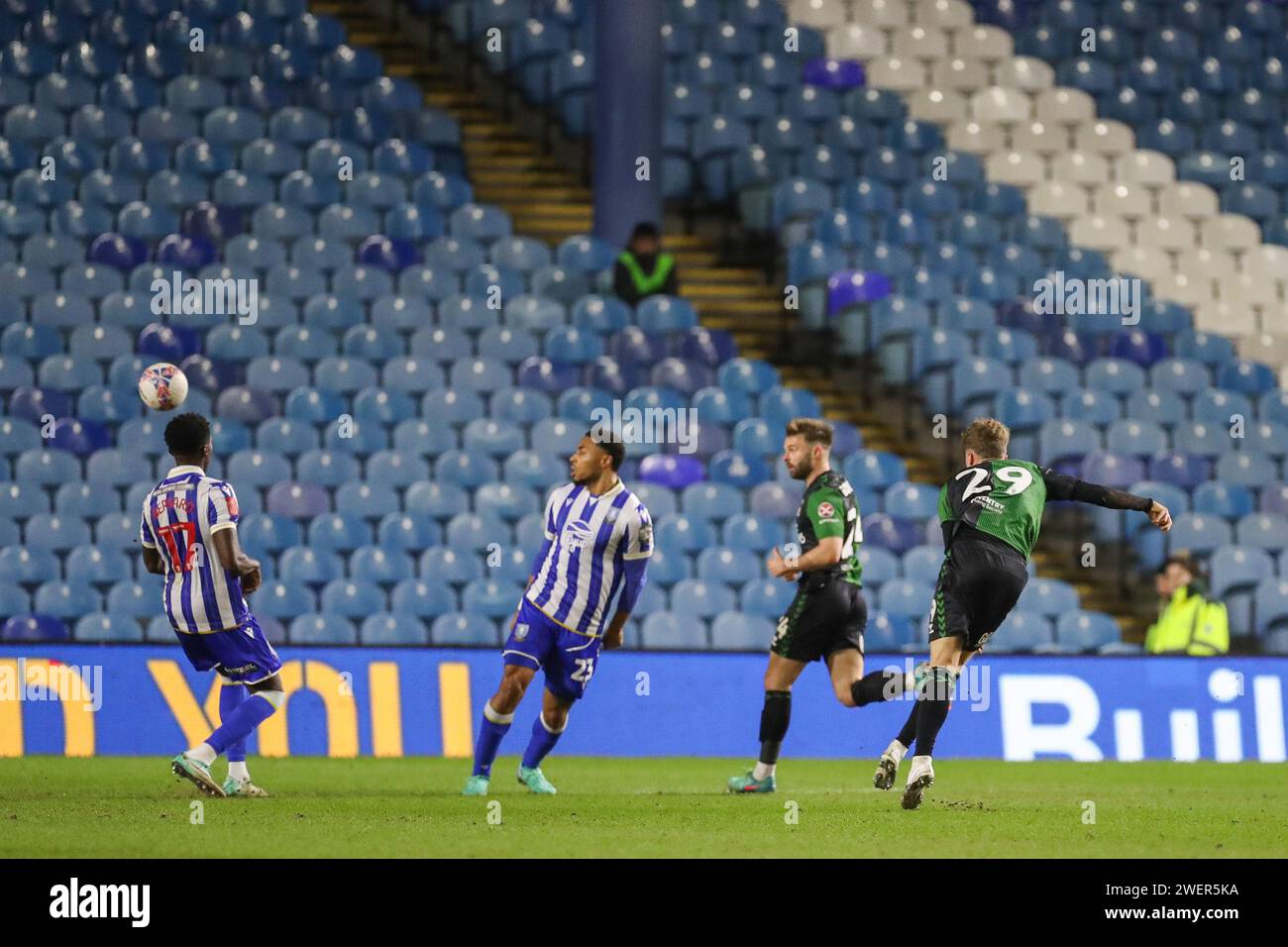 Sheffield, UK. 26th Jan, 2024. Coventry City Victor Torp (29) scores a ...