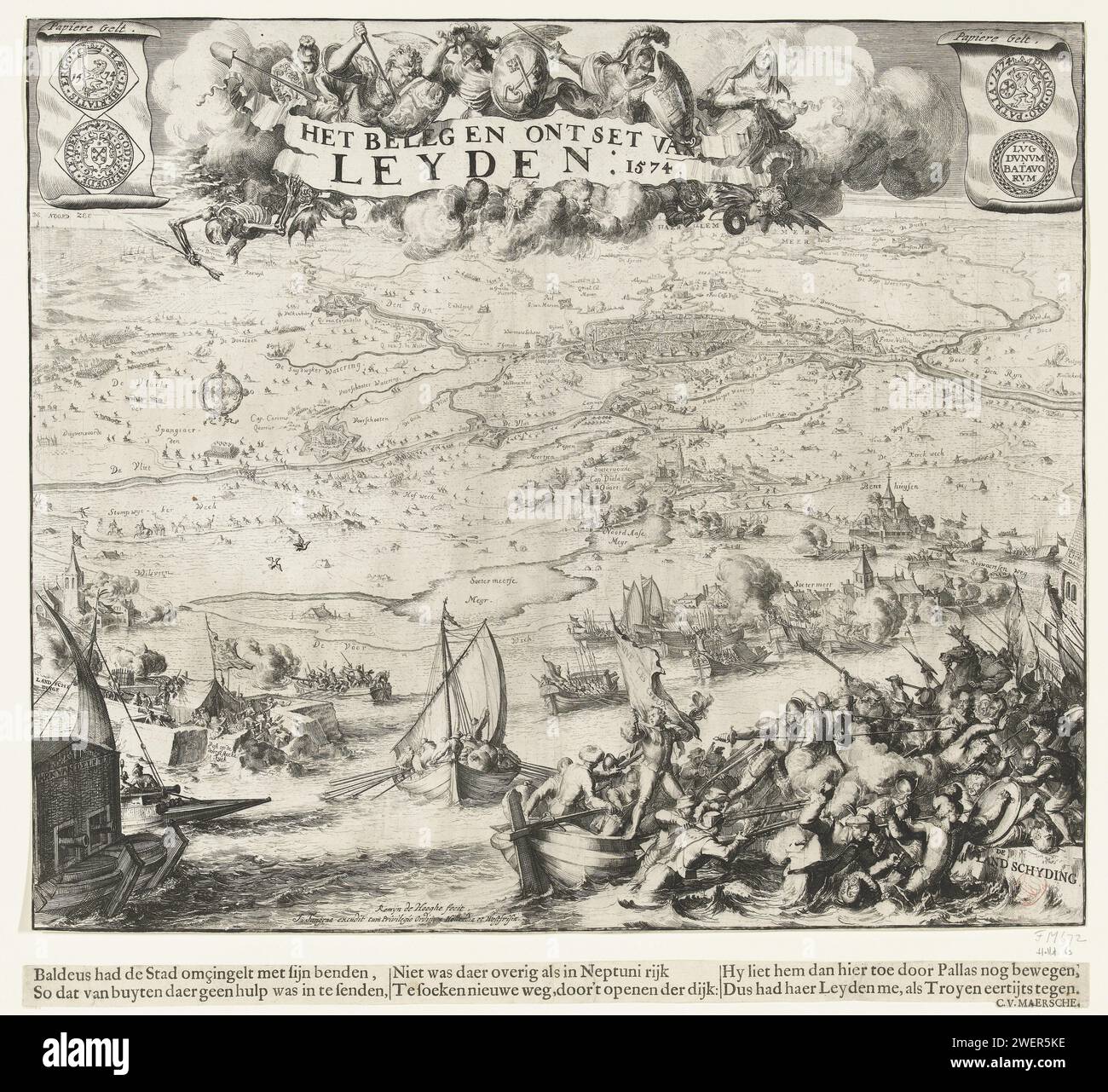 Siege and Relief of Leiden, 1574, Romeyn de Hooghe, 1687 - 1691 print ...