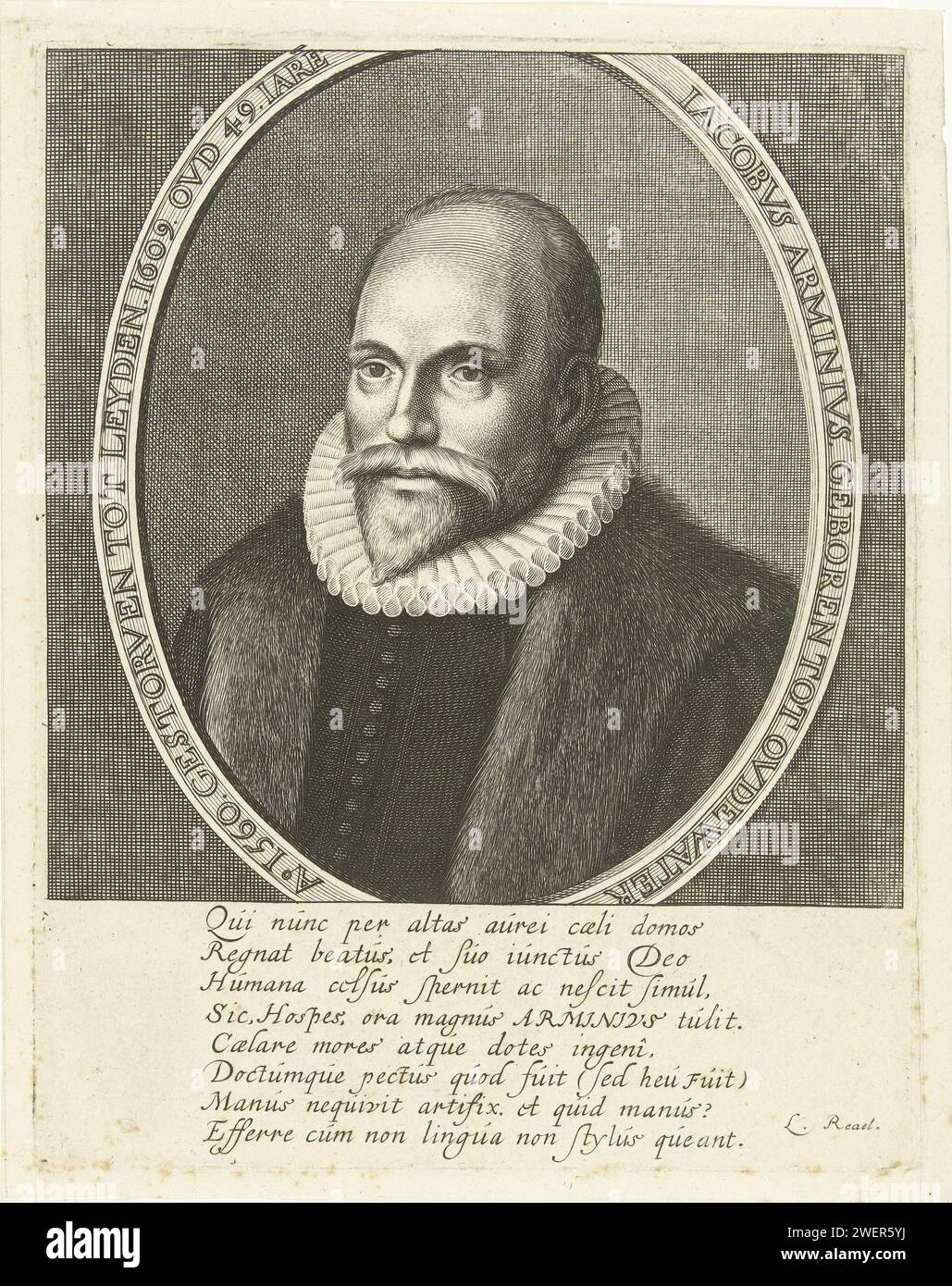 Portrait of Jacob Arminius at the age of 49, Cornelis Koning (? -1671 ...