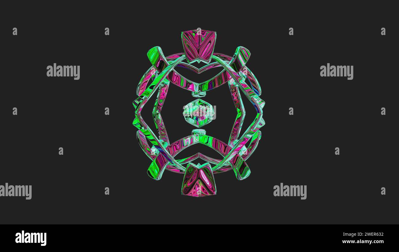 Centrally placed curved and very colorful artfully multi-layered ...