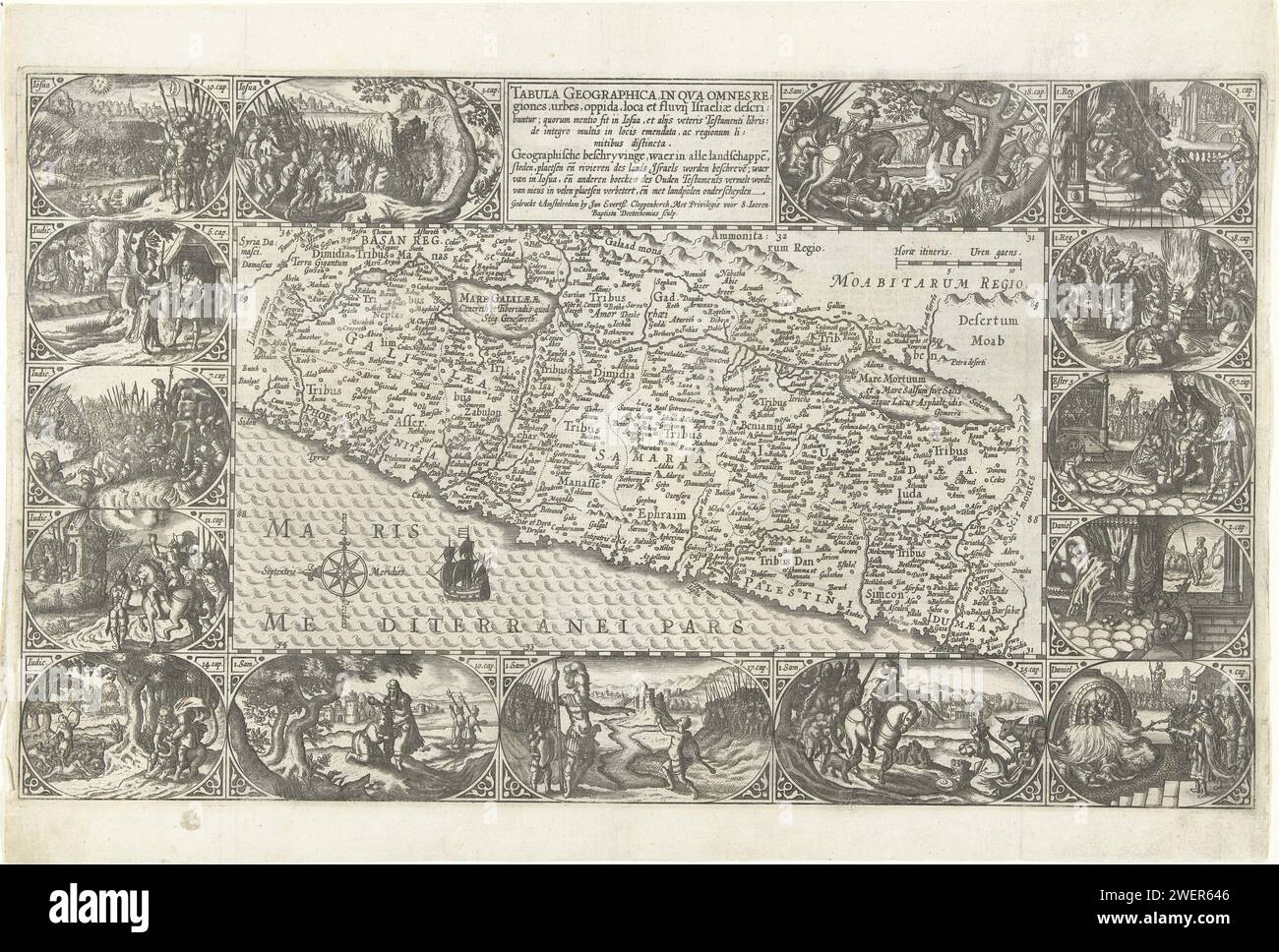 Map of the Holy Land, Baptista van Doechum, After David VinckBoons ...