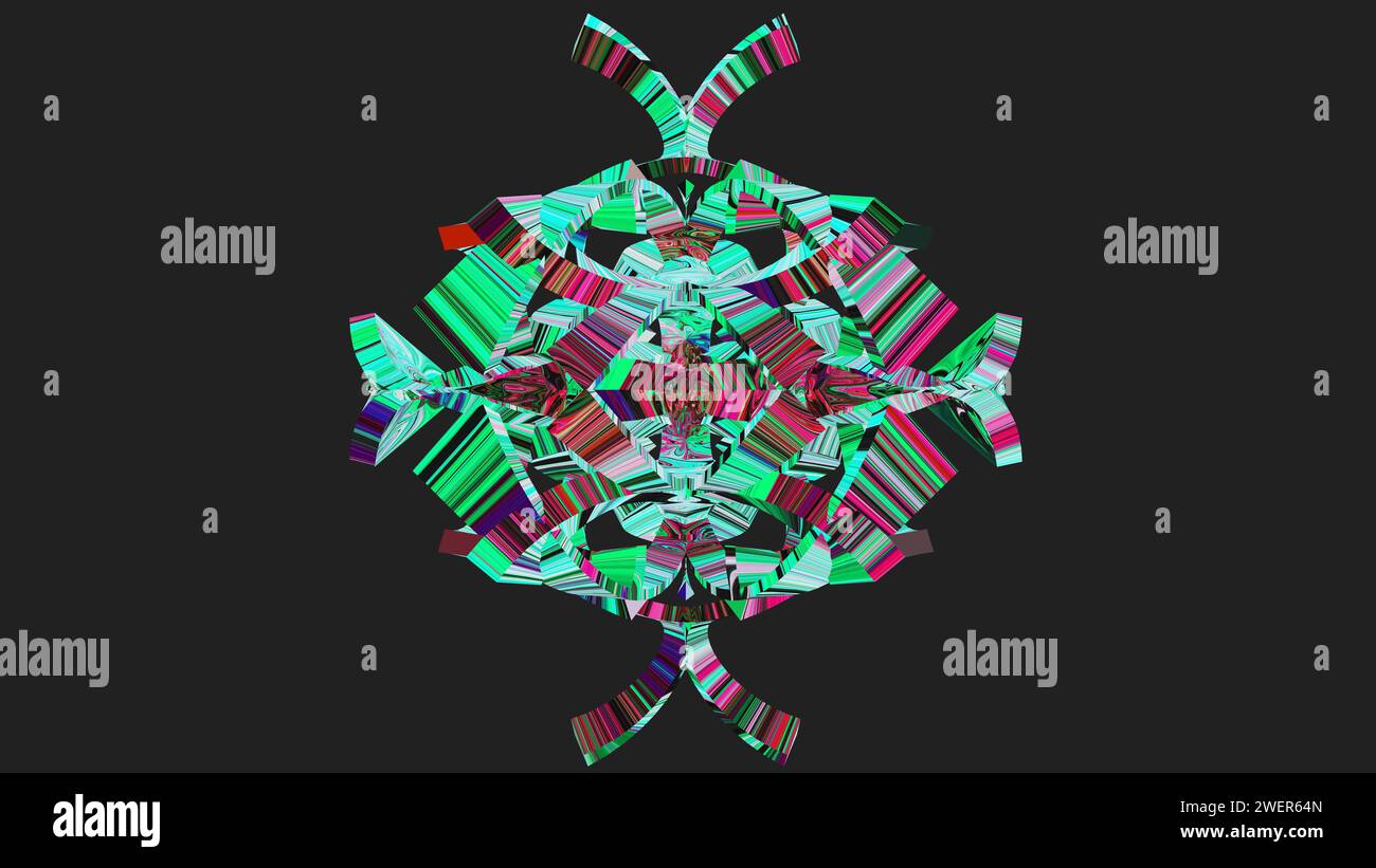 Centrally placed curved and very colorful artfully multi-layered ...