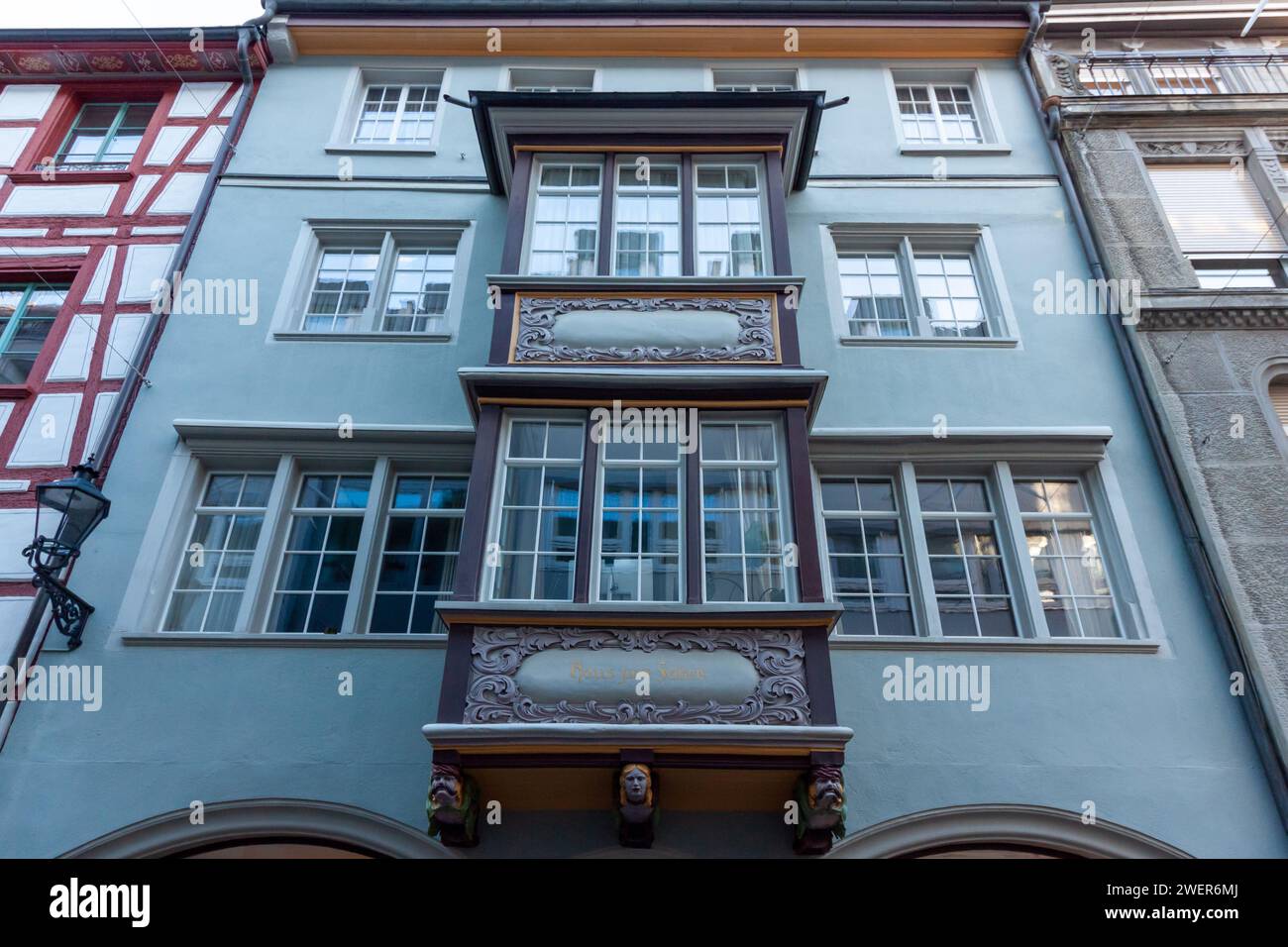 ST. GALLEN, SWITZERLAND - JANUARY 3, 2024: Bay window, a part of the ...