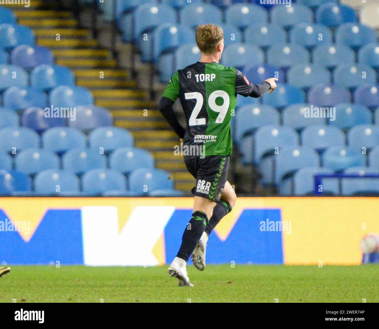 Victor Torp of Coventry City celebrates his goal during the Emirates FA ...