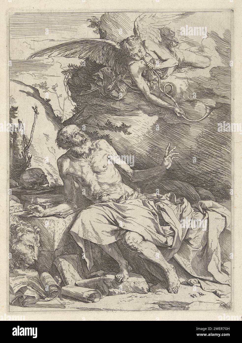 Saint Hieronymus with the angel, Jusepe de Ribera, 1619 - 1623 print ...