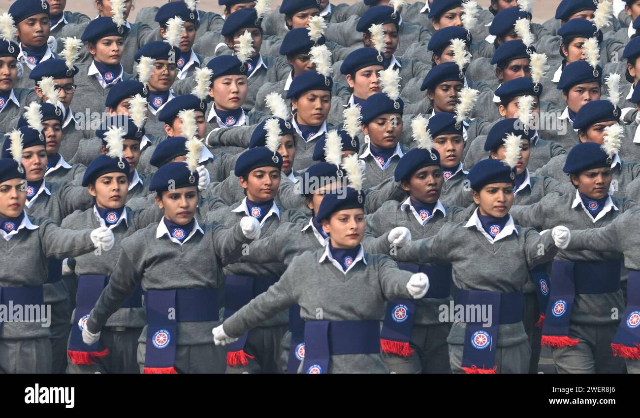 NEW DELHI, INDIA - JANUARY 26: An all women contingent from National ...