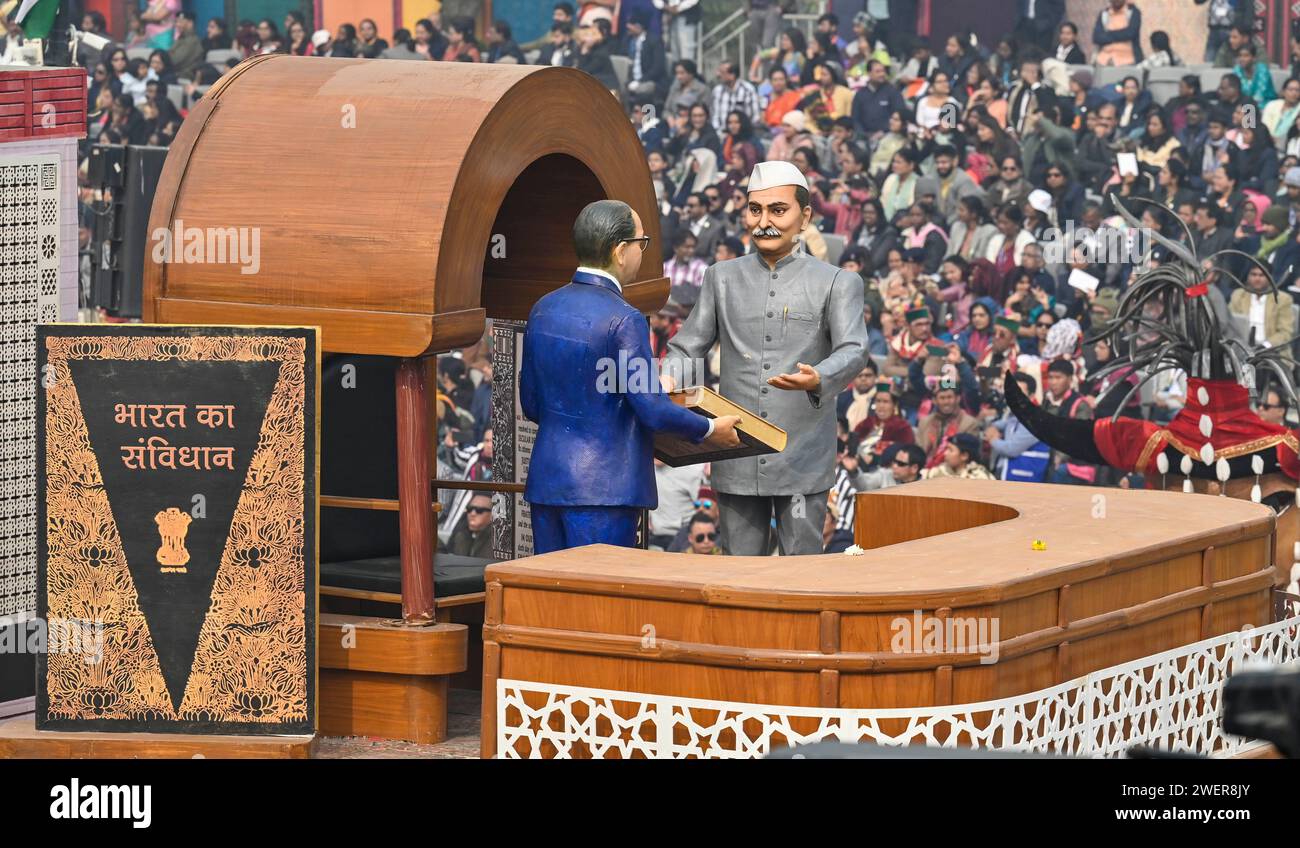 NEW DELHI, INDIA - JANUARY 26: A tableaux from Ministry of Culture on display during the 75th ...