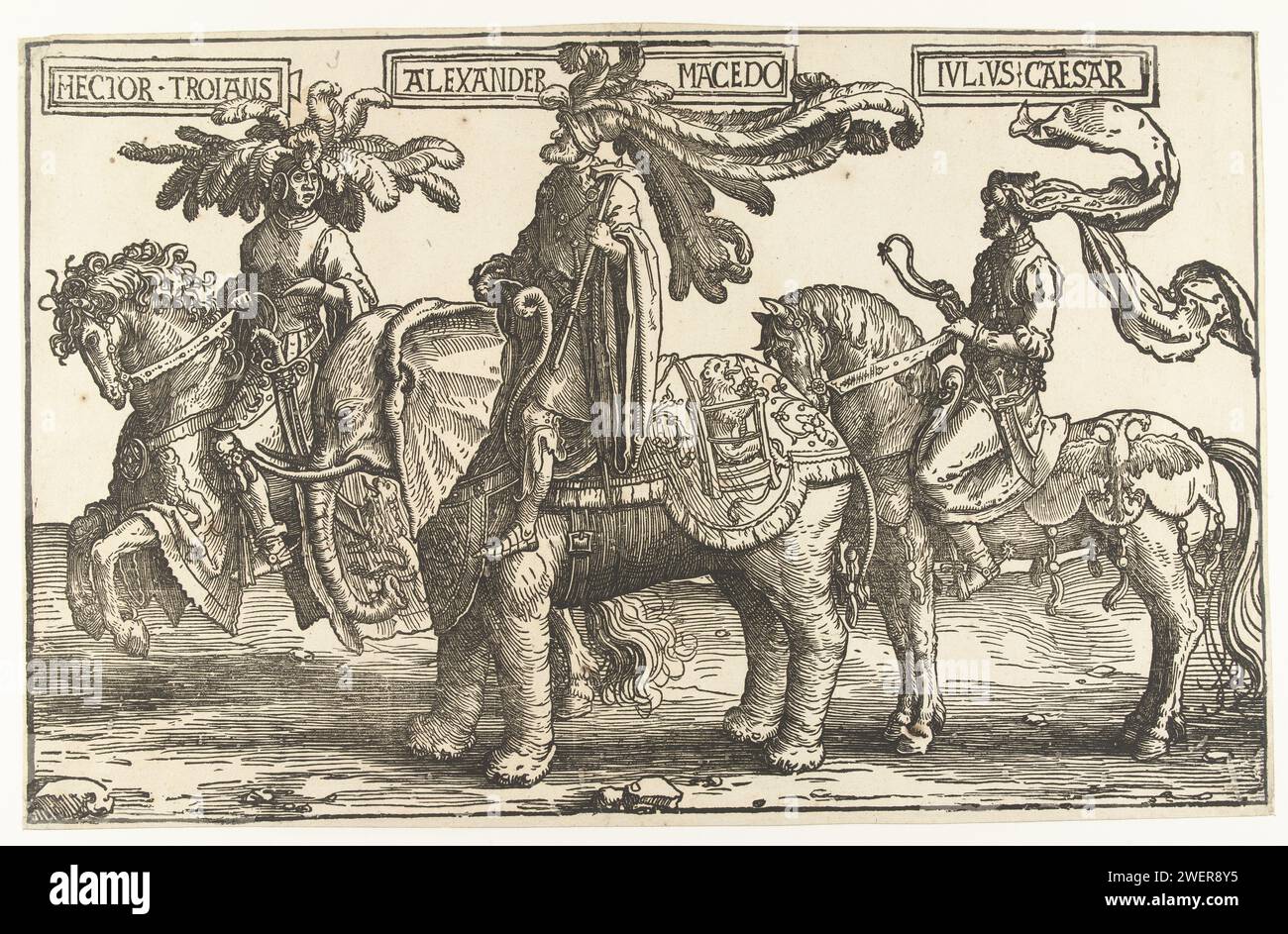 De Hector van Troje, Alexander the Great and Julius Caesar, Lucas van ...