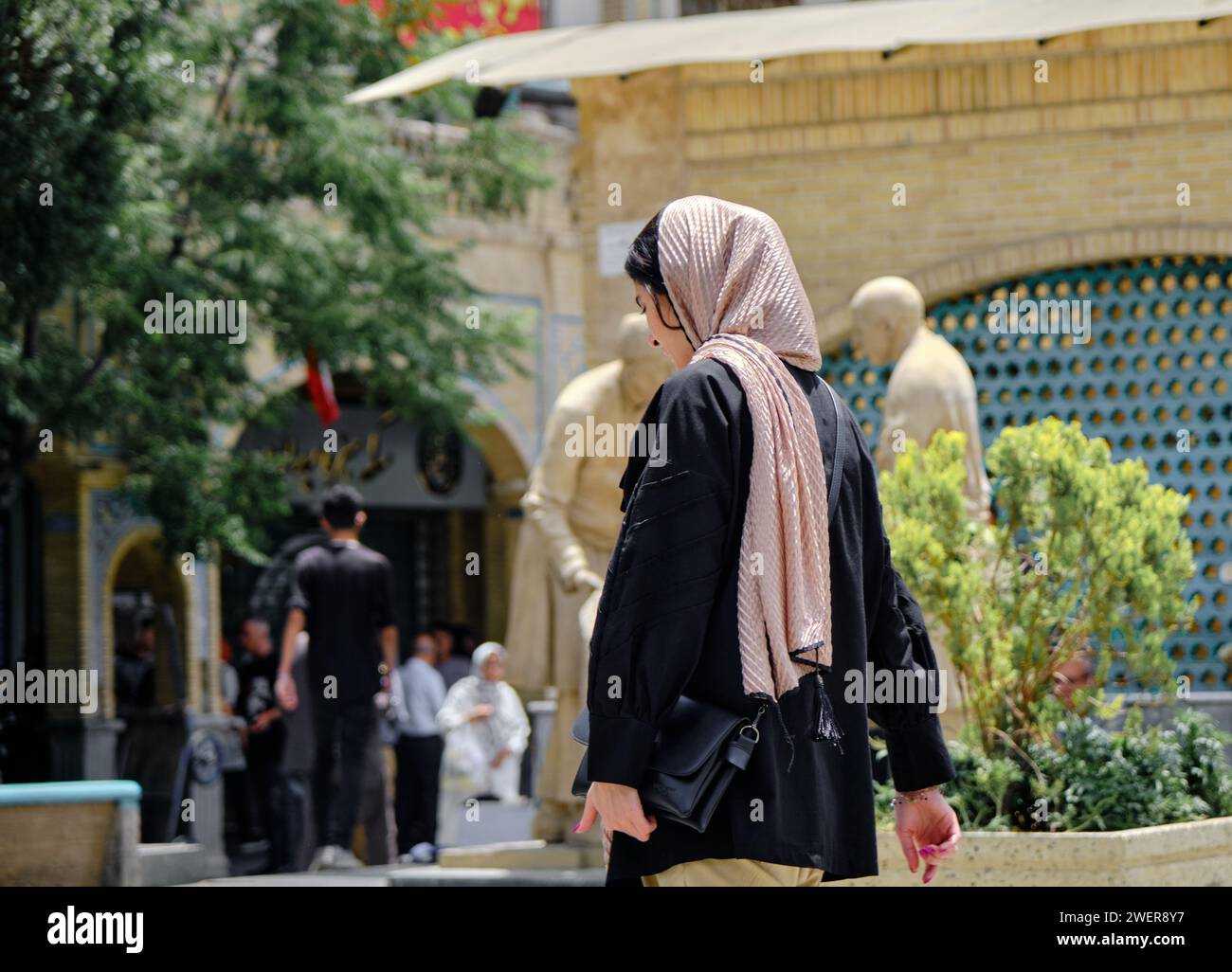 Tehran (Teheran), Iran, 06.24.2023: A young iranian woman with Hijab ...
