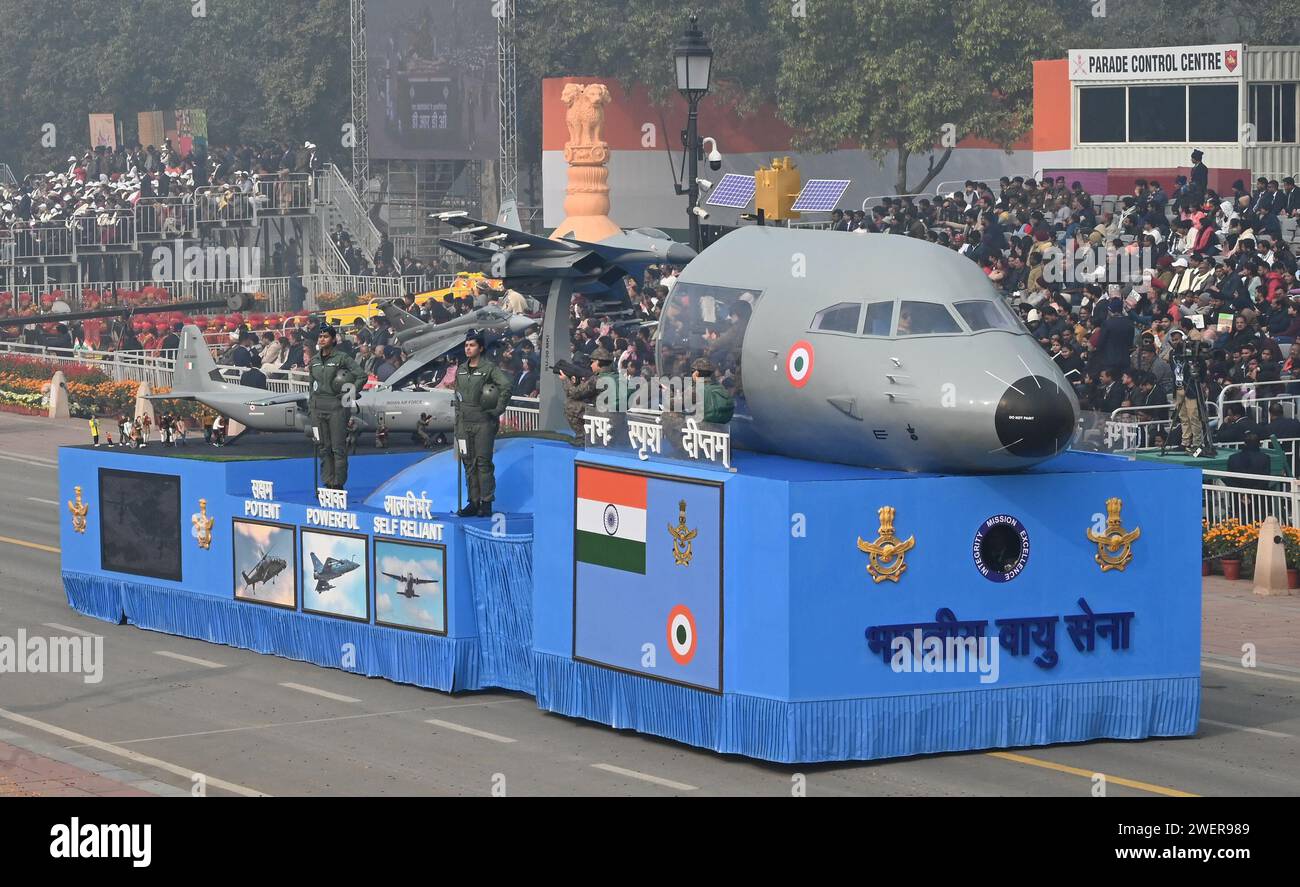 NEW DELHI, INDIA - JANUARY 26: Indian Air force tableau on display ...