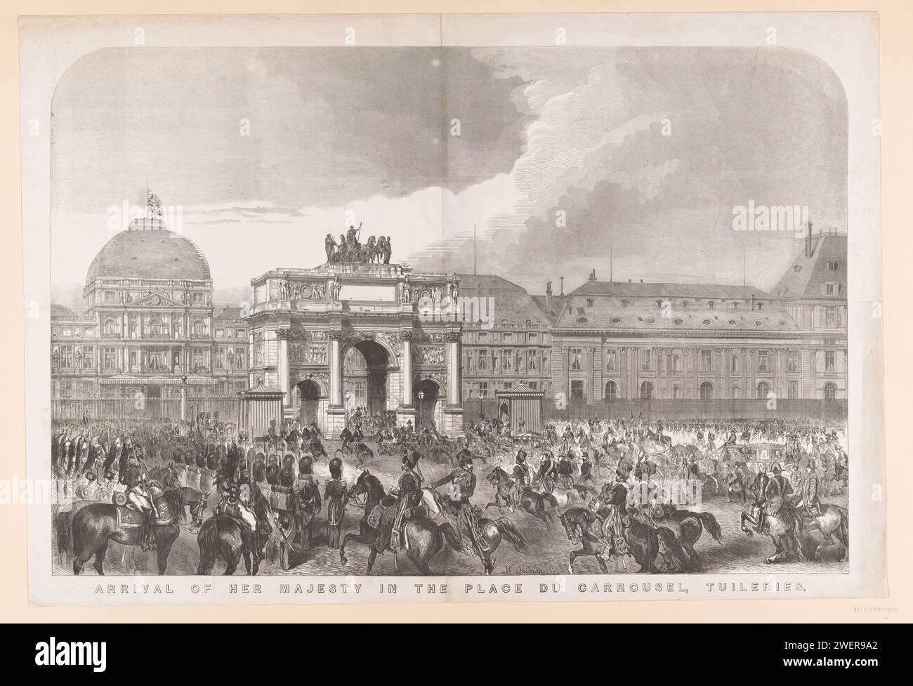 Arrival of Queen Victoria in Paris, 1855, Walter Thomas, 1855 print The ...