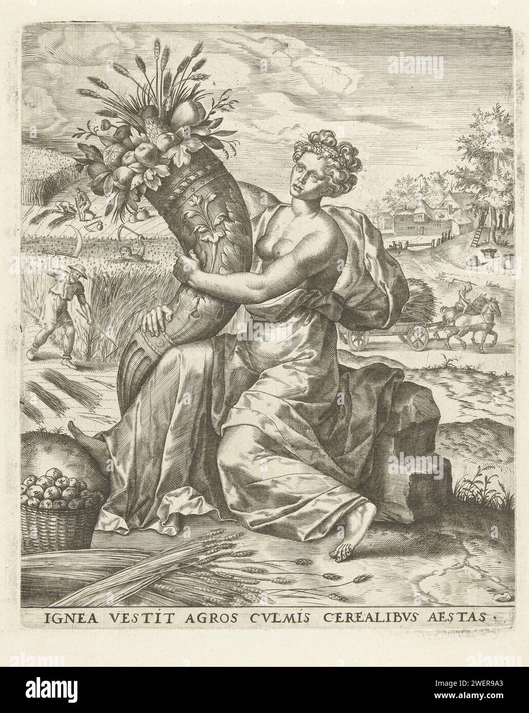 Summer: Ceres with a horn of abundance, Anonymous, After Lambert ...