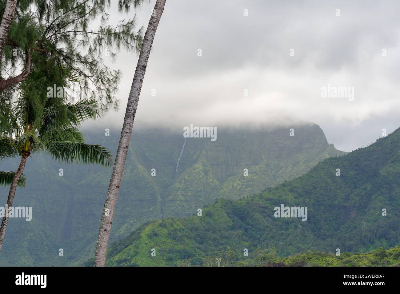 The beautiful Hanalei mountains, Hanalei Bay, Island of Kauai, Hawaii ...