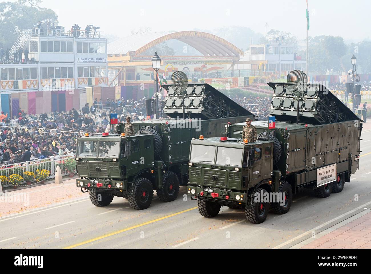 NEW DELHI, INDIA - JANUARY 26: MRSAM Launcher System on display during ...