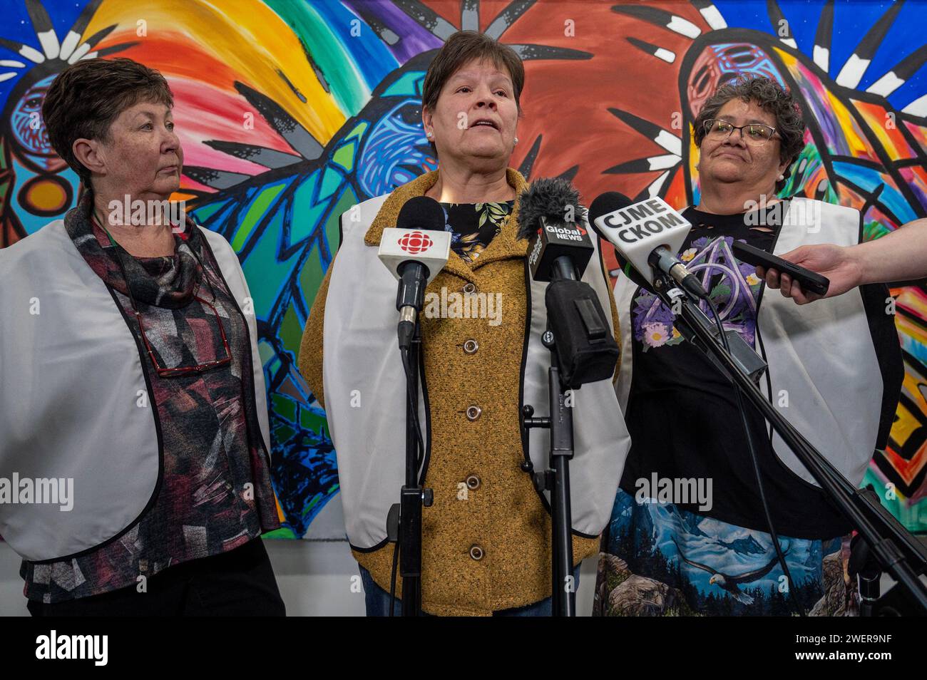Melfort, Canada. 26th Jan, 2024. Cindy Ghostkeeper-Whitehead, a family ...