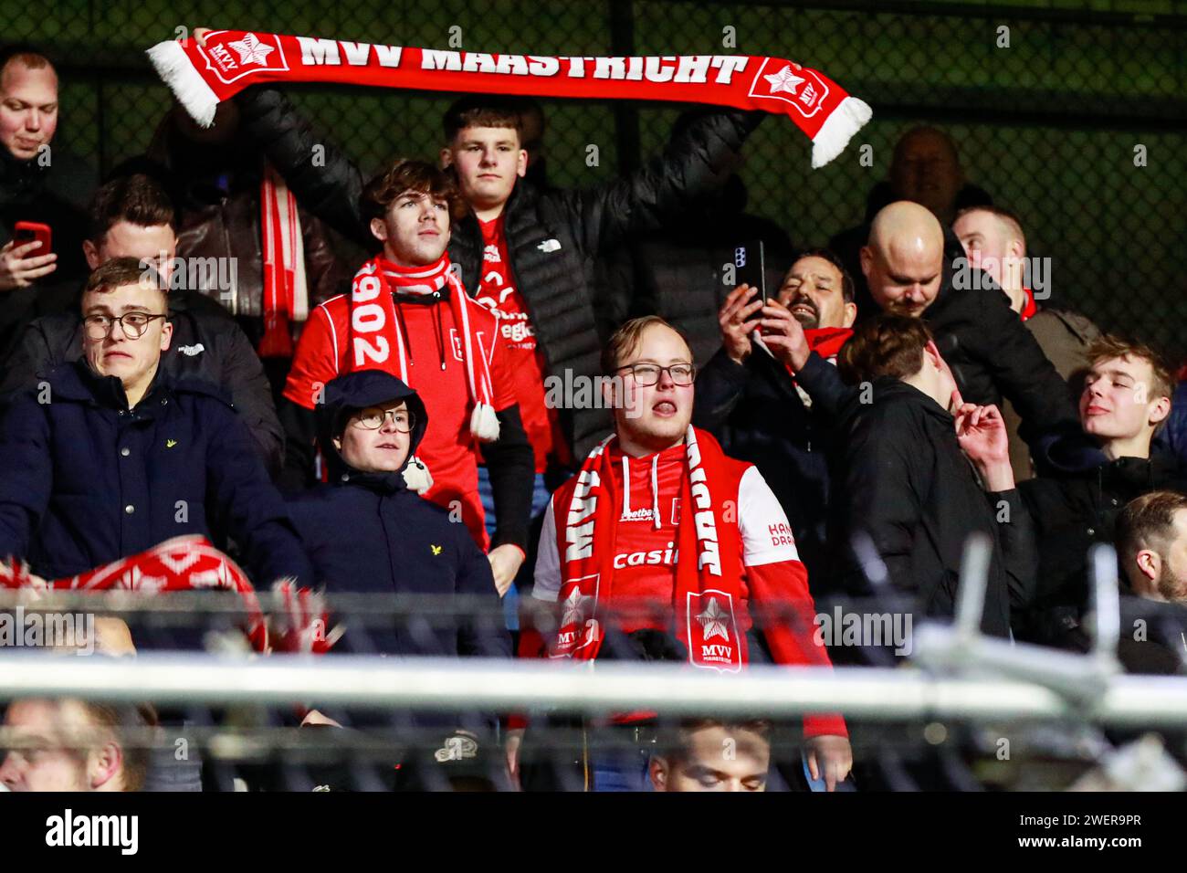 Eindhoven, Netherlands. 26th Jan, 2024. EINDHOVEN, NETHERLANDS - JANUARY 26: fans of MVV ...