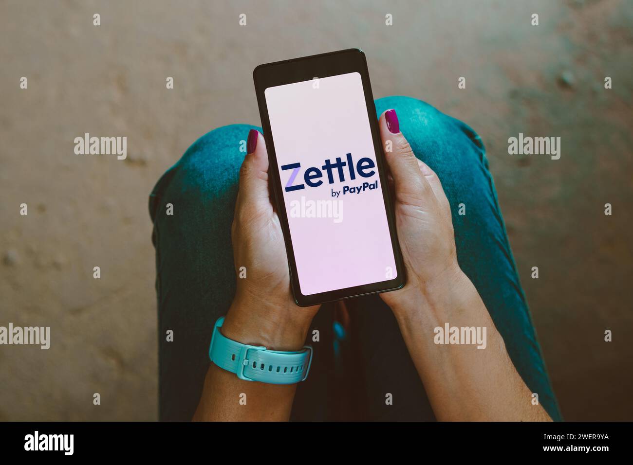 In this photo illustration, the Zettle logo is displayed on a ...