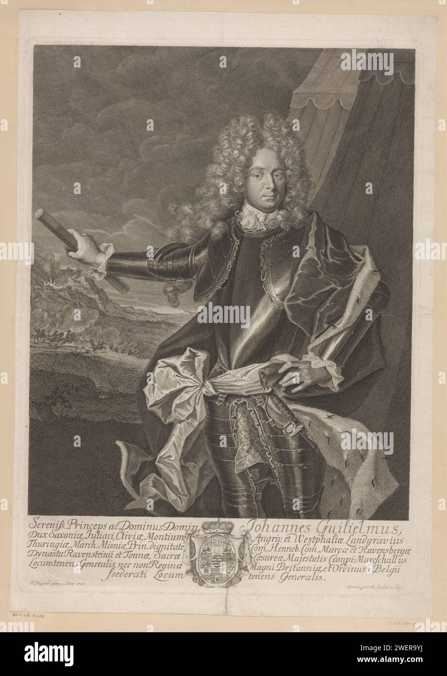 Portrait of Johann Wilhelm von Sachsen-Gotha, Martin Bernigeroth, After ...