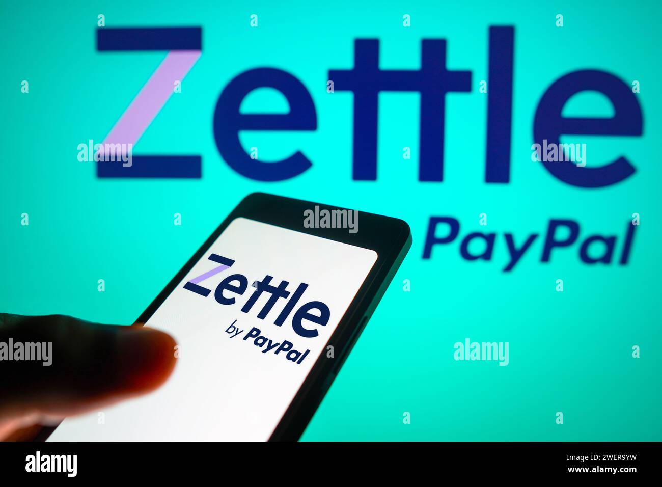 In this photo illustration, the Zettle logo is displayed on a ...