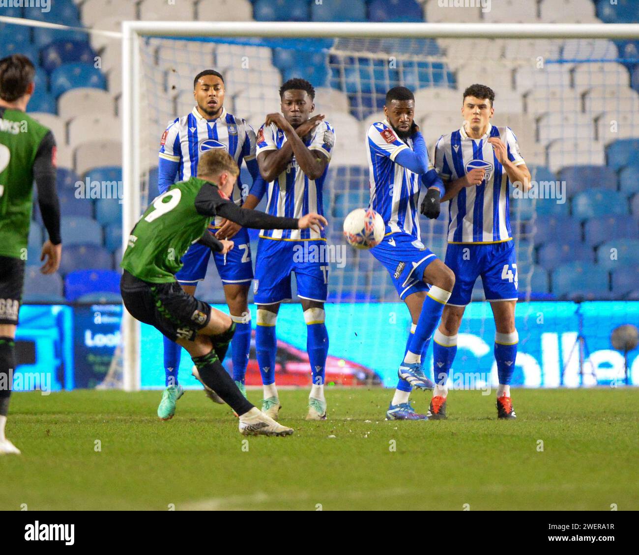 Victor Torp of Coventry City shoots at goal during the Emirates FA Cup ...