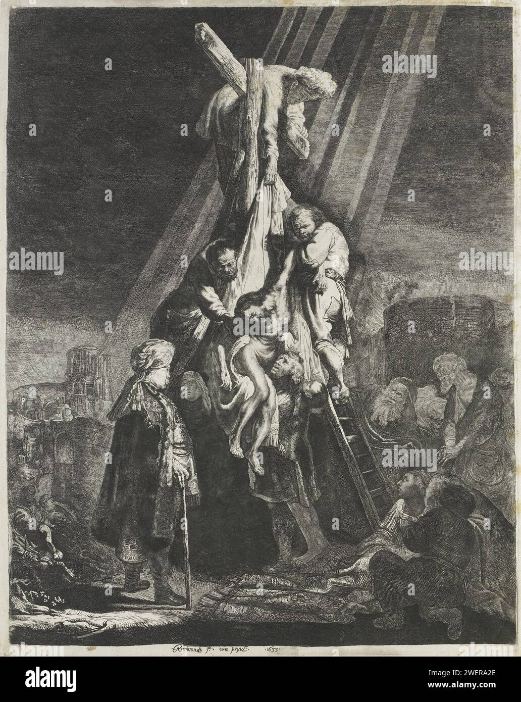 The descent from the cross: second plate, Johann Jacob Hertel, after ...