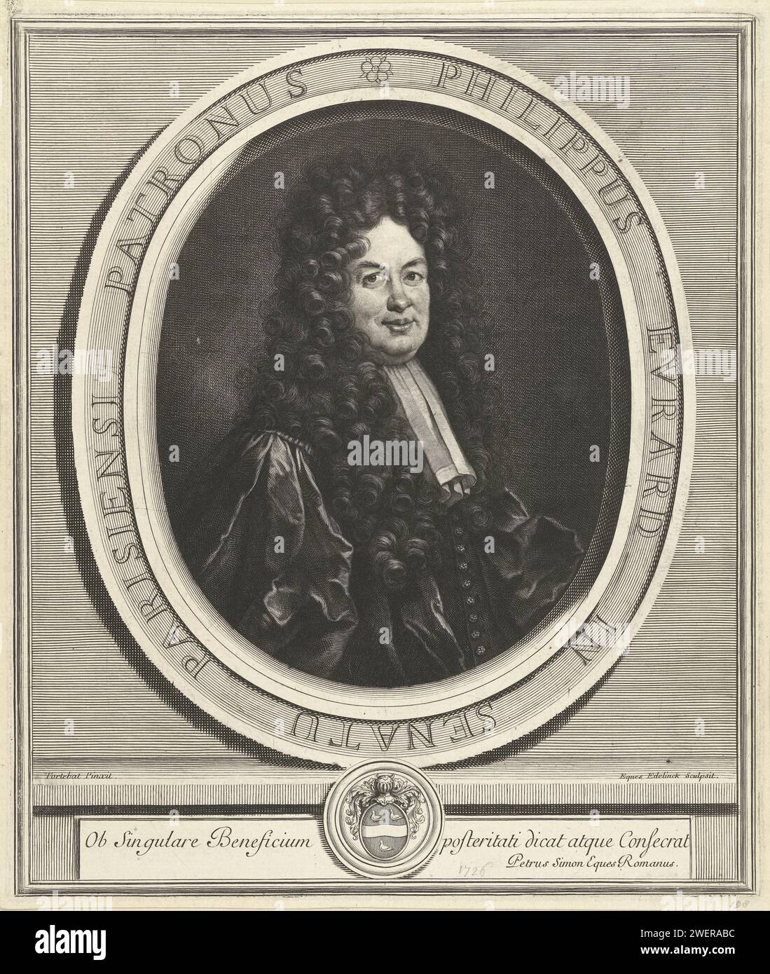 Portrait of Philippe Evrard, Gerard Edelinck, After Jean Tortebat, 1652 ...