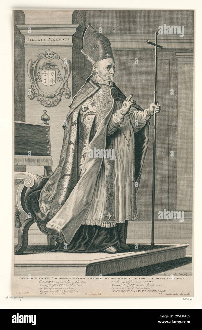 Portrait of Archbishop Philip van Rouveen, Jan Brouwer, after ...