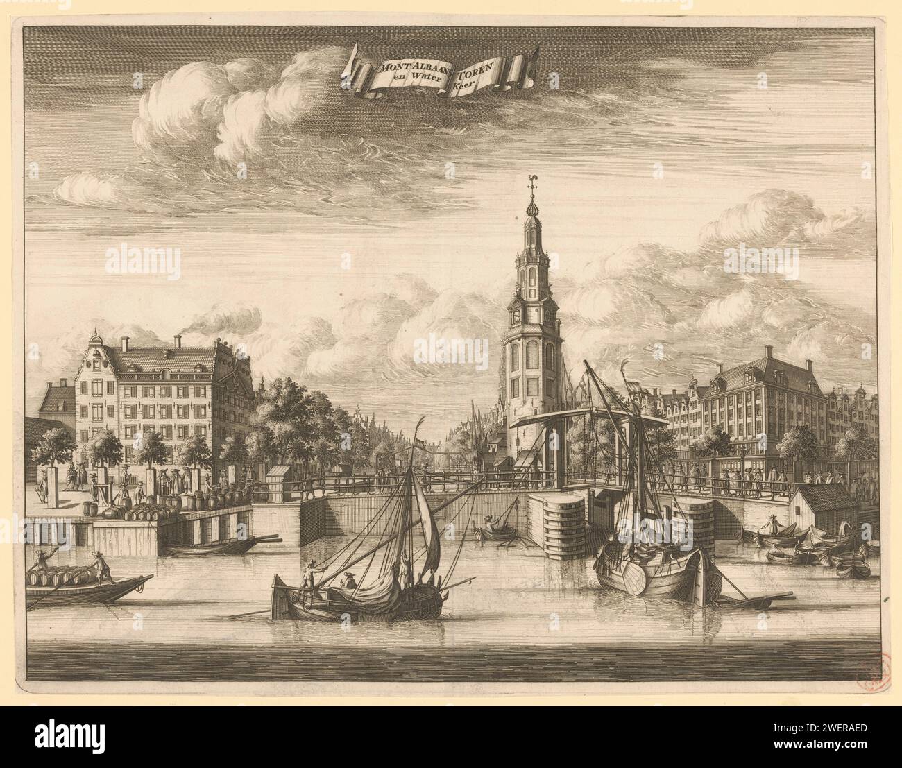 View of the Montelbaan tower in Amsterdam, Anonymous, 1693 - 1694 print View of the Montelbaan ...