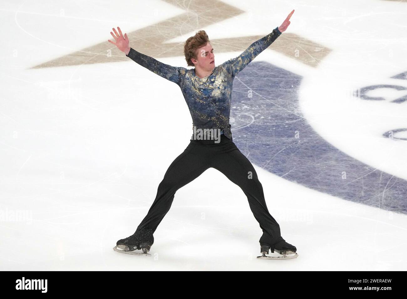 COLUMBUS, OH - JANUARY 26: Will Annis skates in the Men's Short Program ...