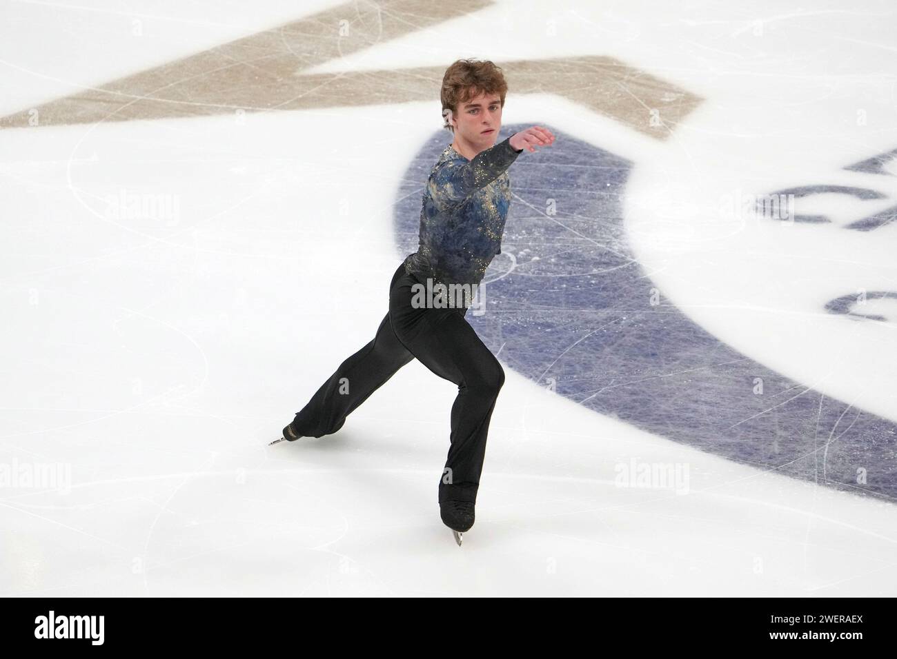 COLUMBUS, OH - JANUARY 26: Will Annis skates in the Men's Short Program ...