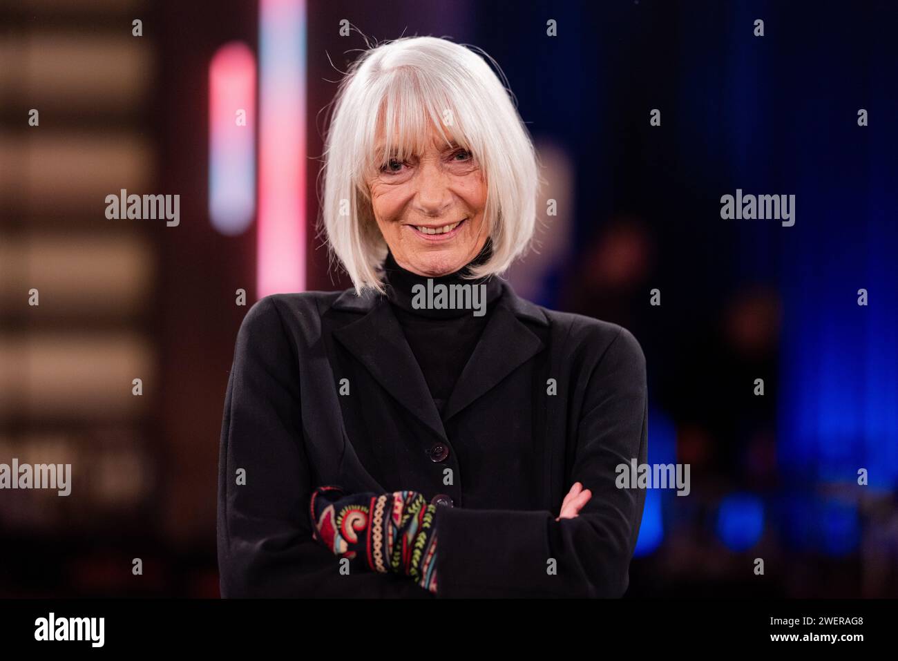 Cologne, Germany. 26th Jan, 2024. Erika Pluhar, actress, stands in the ...