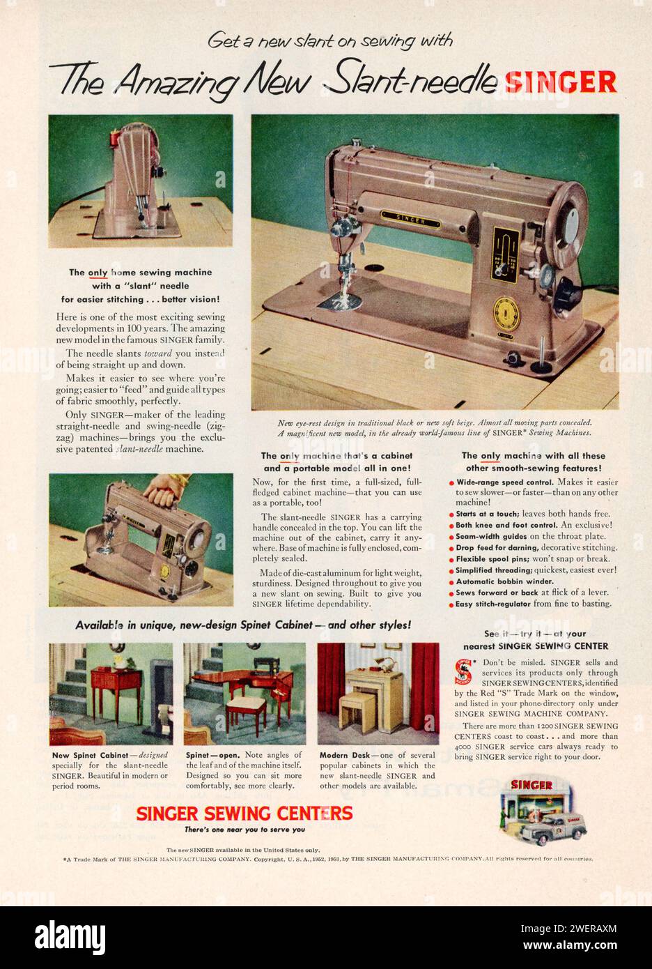 Singer sewing advert hi-res stock photography and images - Alamy