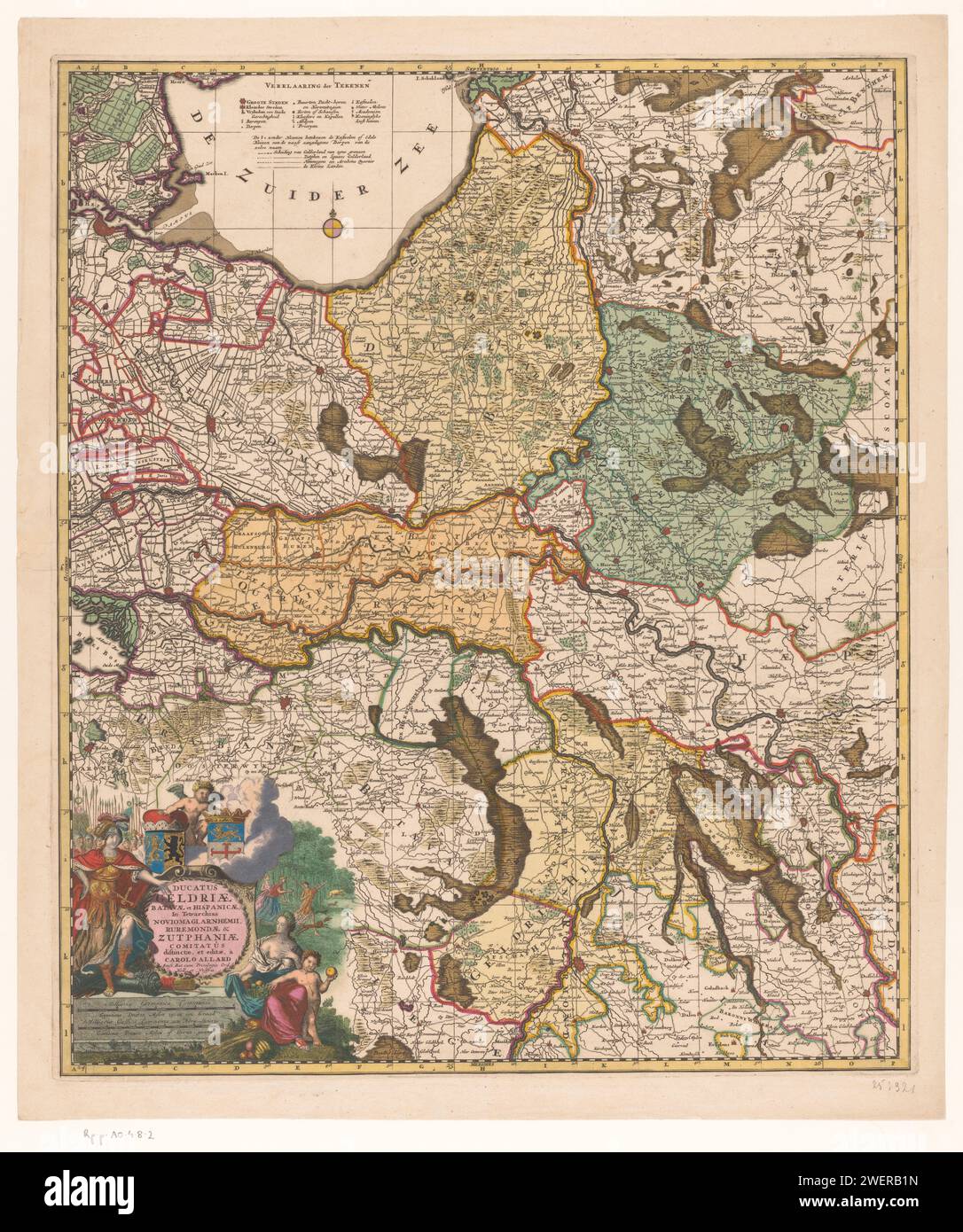 Map of Gelderland, Abraham Allard, 1705 print Bottom left the title ...