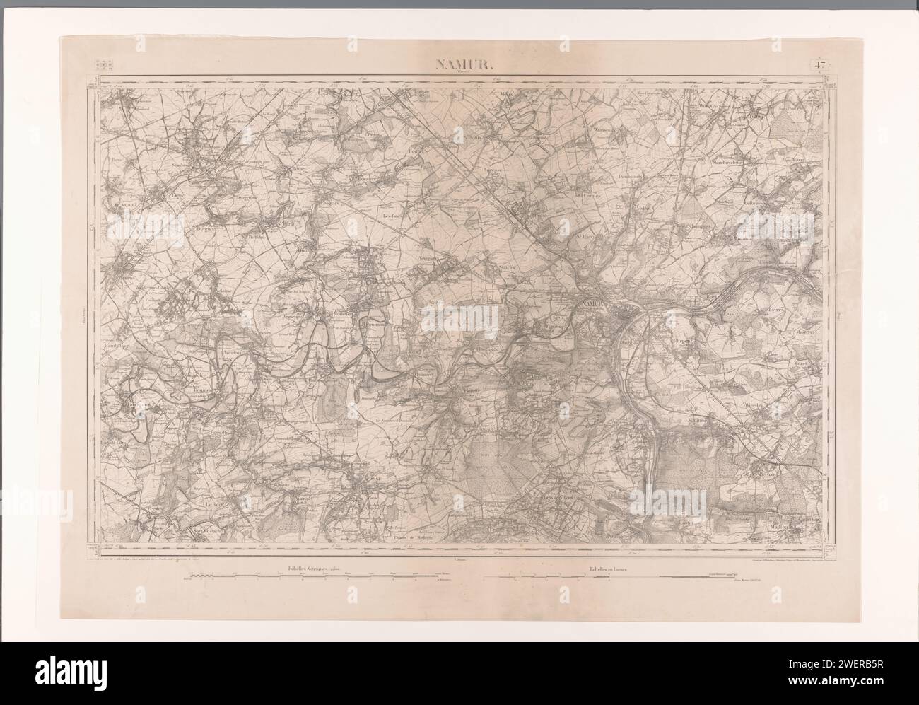 Map of the surroundings of Namur, various manufacturers, 1873 print ...