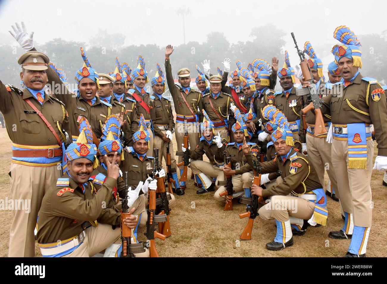 PATNA, INDIA - JANUARY 26: CRPF jawans celebrating during Republic Day ...