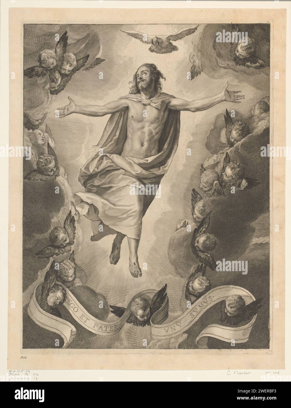 Ascension of Christ, 1646 - 1658 print Christ is led to heaven in a cloud. Many angels around ...