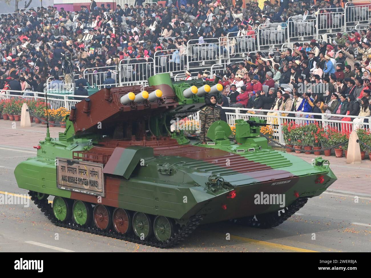 NEW DELHI, INDIA - JANUARY 26: Indian NAG Missile System ( NAMIS) on ...