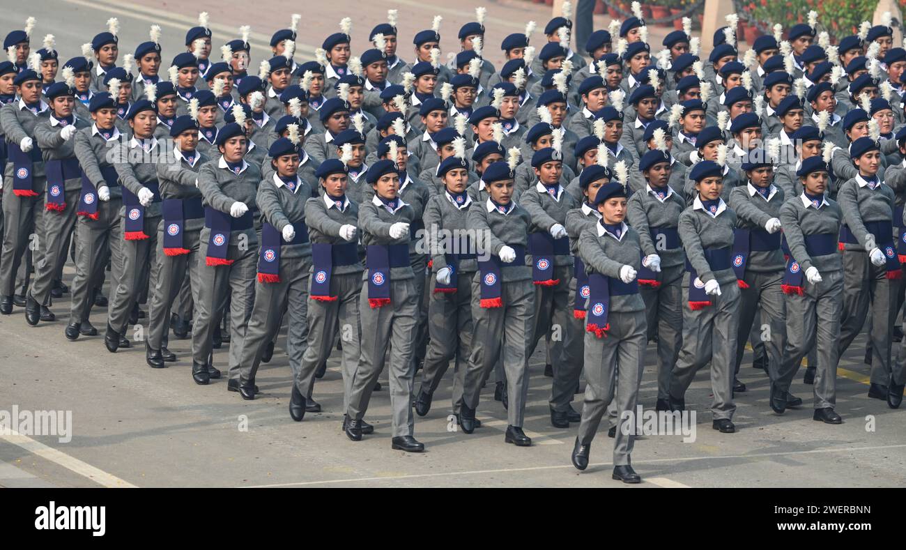 NEW DELHI, INDIA - JANUARY 26: An all women contingent from National ...