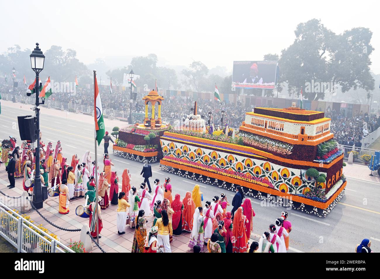 NEW DELHI, INDIA - JANUARY 26: A tableaux from Central Public Works Department (CPWD) on display ...