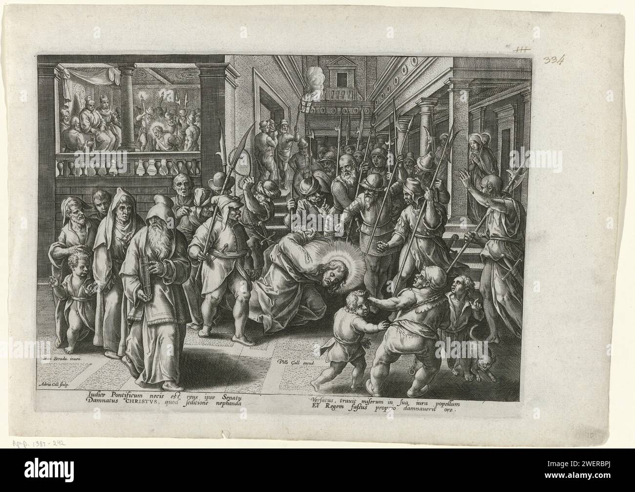 Christ for Sanhedrin, Adriaen Collaert, after Jan van der Straet, 1585 ...
