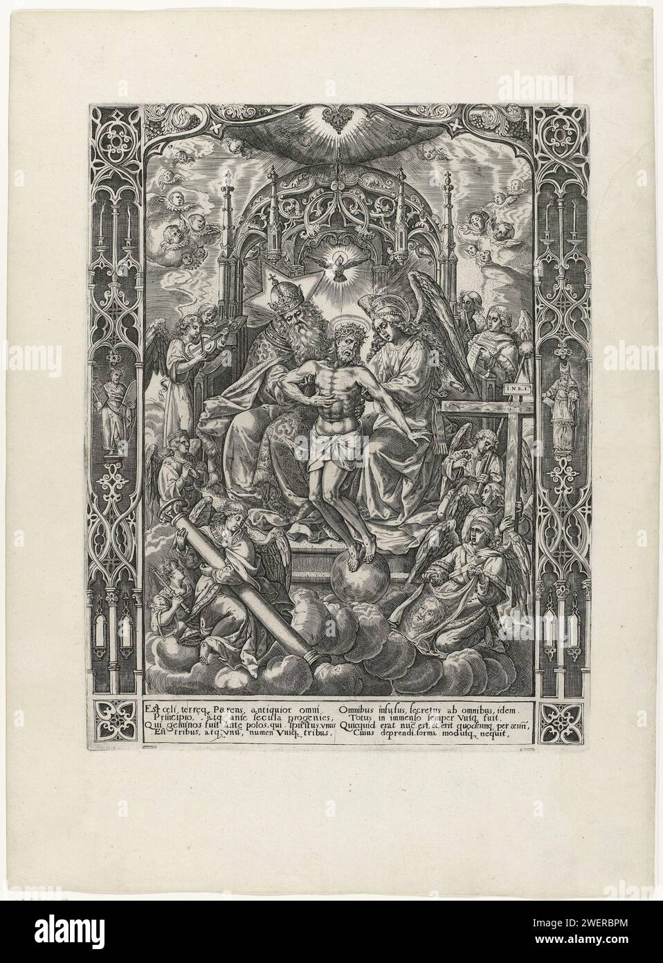 Holy Trinity (merciful), 1600 - 1700 print God the Father sat on a ...
