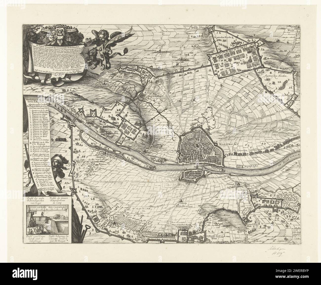 Siege of Maastricht, 1632 (plate 1), Claes Jansz. Visscher (II), 1633 ...