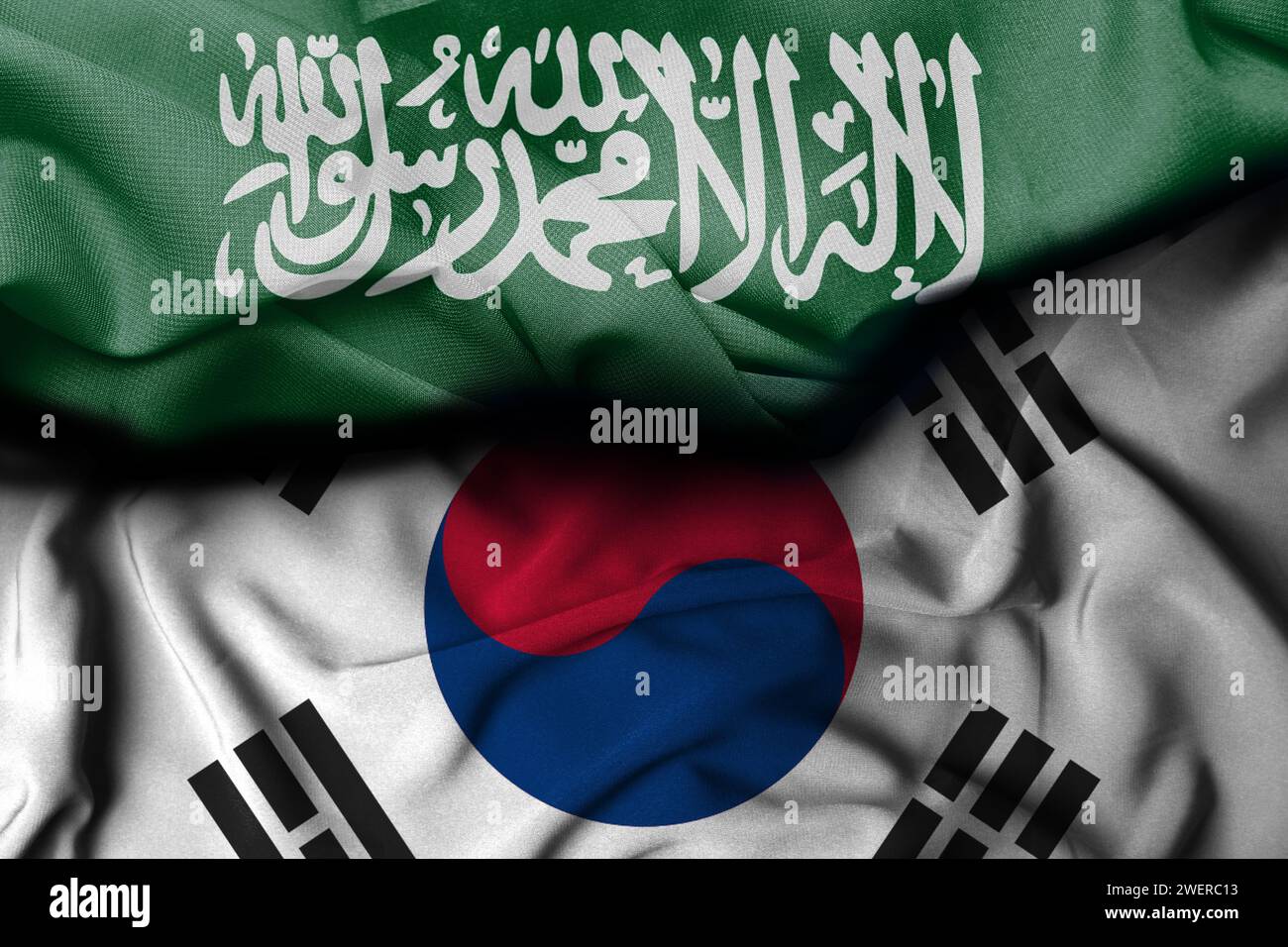 Arabic flag illustration combines south korean flag, decoration ...