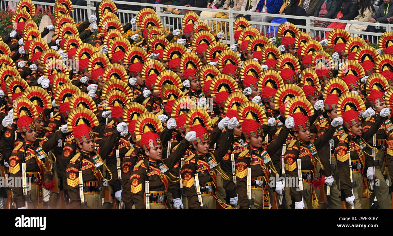 NEW DELHI, INDIA - JANUARY 26: BSF women Contingent Marching Parade ...