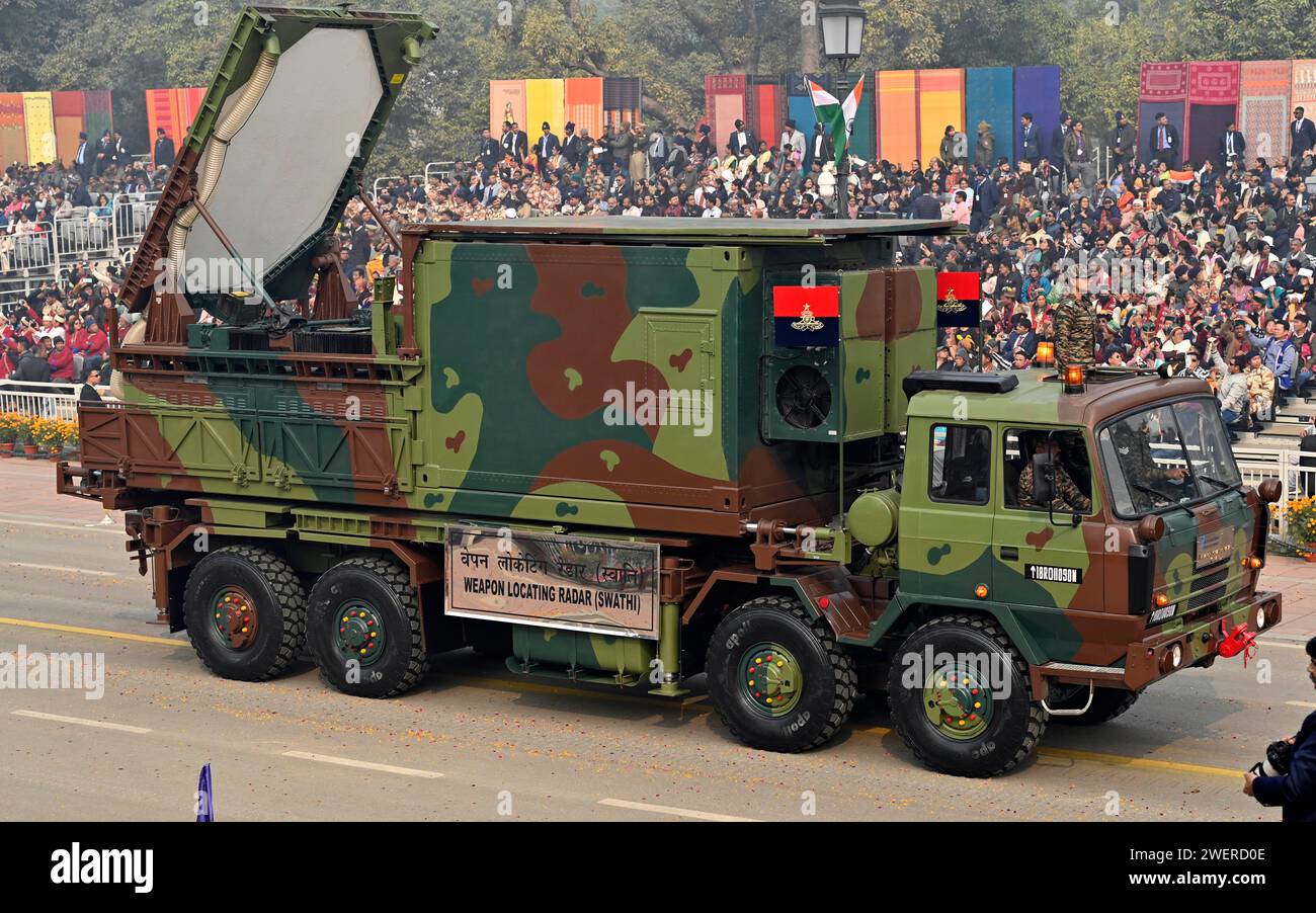 NEW DELHI, INDIA - JANUARY 26: SWATHI (Weapon Locating Radar System) on ...