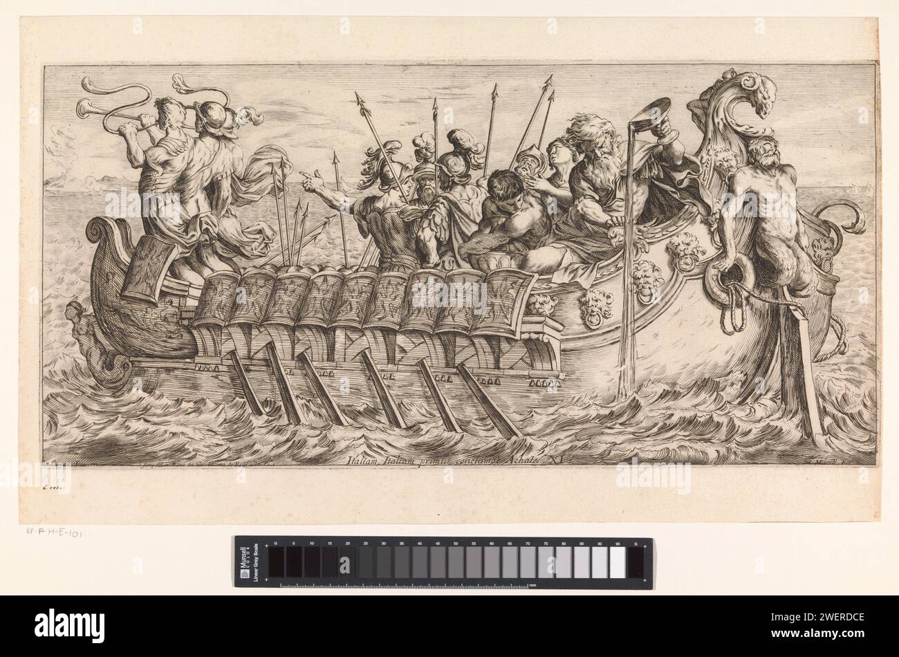 Anchises pours wine in the sea as a thank you for his arrival in Italy ...