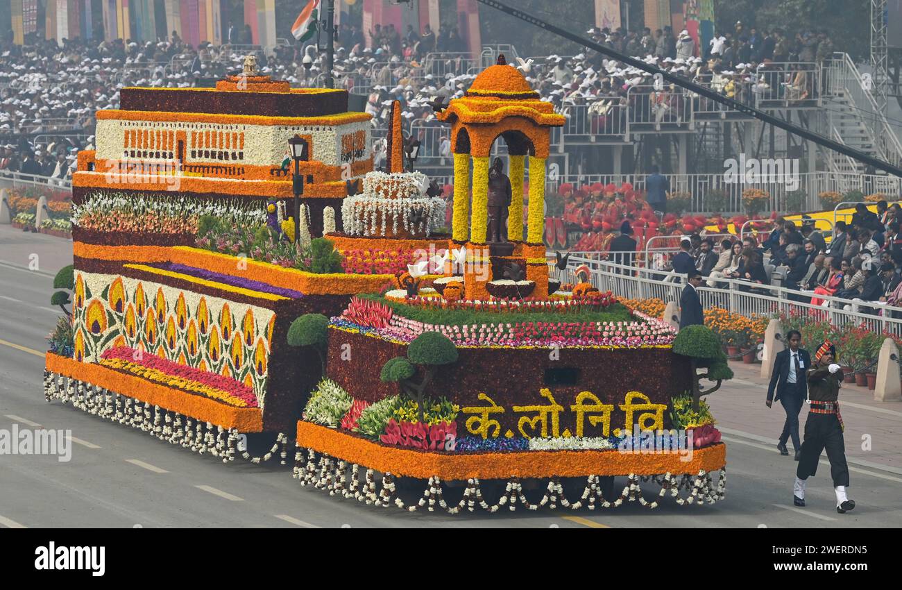NEW DELHI, INDIA - JANUARY 26: A tableaux from Central Public Works Department (CPWD) on display ...
