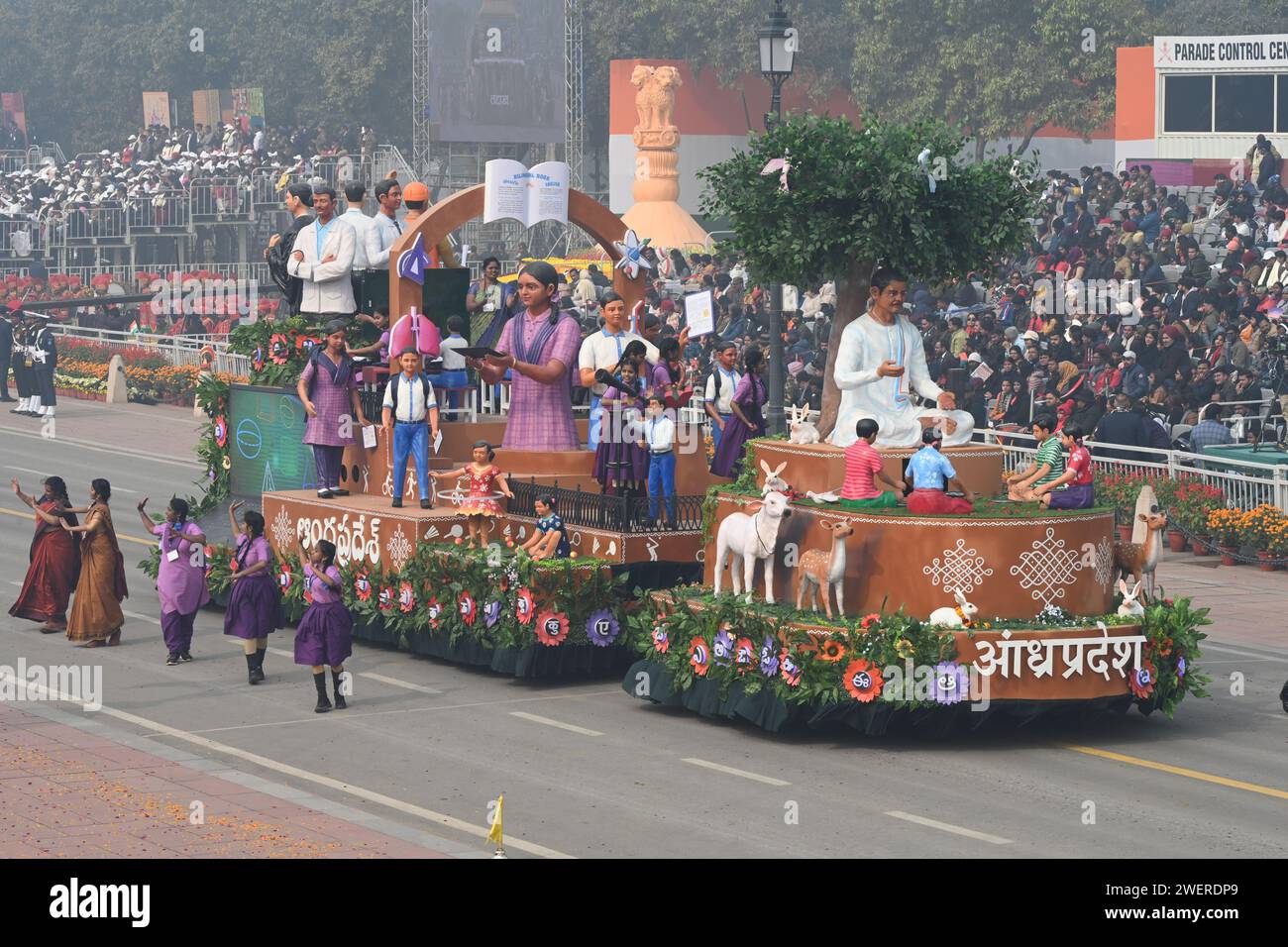 NEW DELHI, INDIA - JANUARY 26: Andhra pradesh State Tableau display during the 75th Republic Day ...