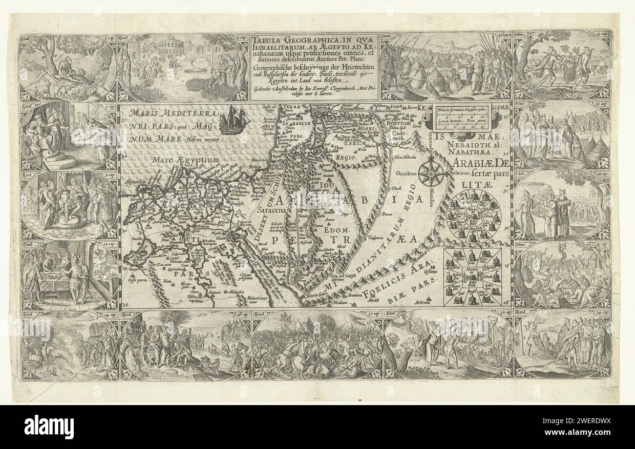 Map of Israel and Egypt, Pieter Bast, After David Vinckboons, c. 1604 ...